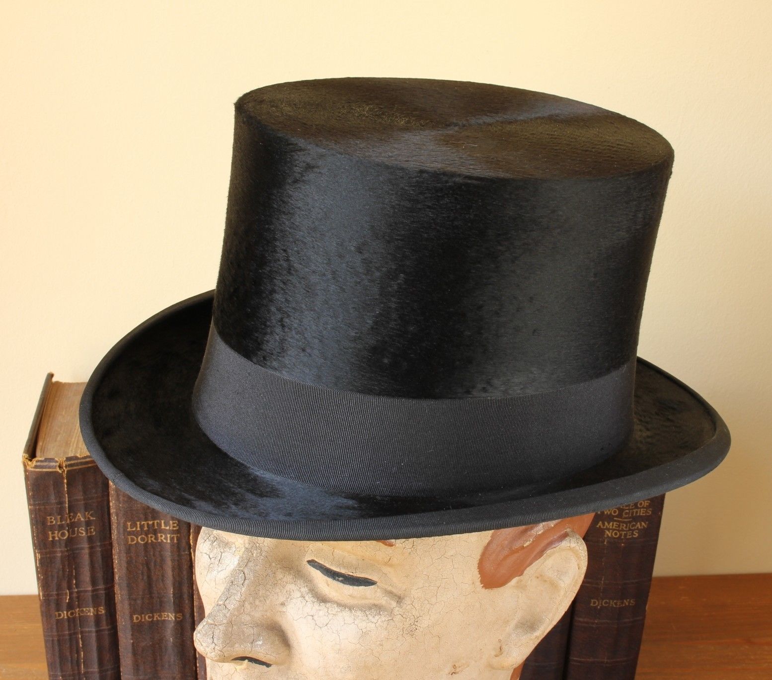 Antique Top Hat Jan de Ruyter Netherlands Vintage Black Moleskin Plush ...