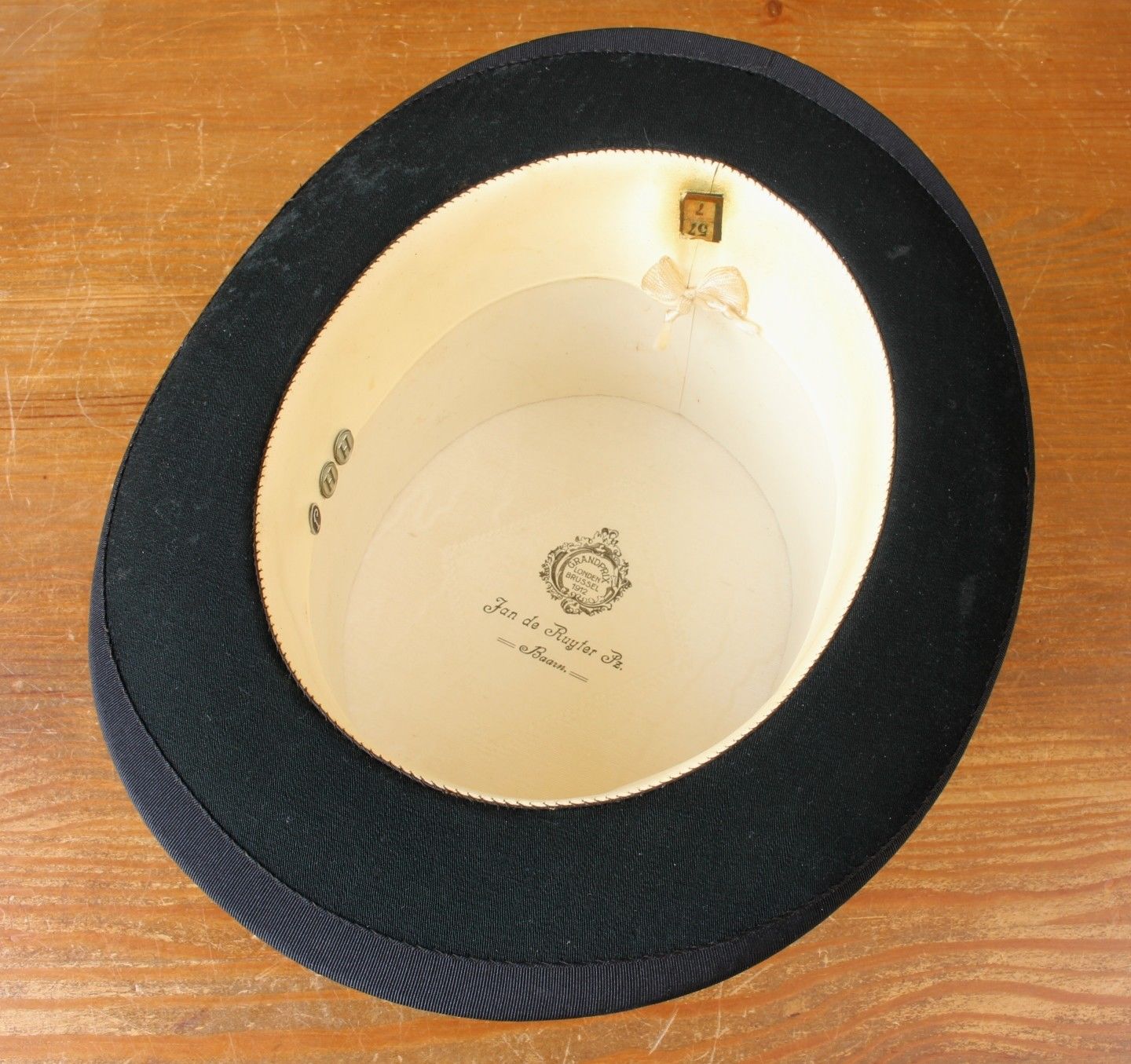 Antique Top Hat Jan de Ruyter Netherlands Vintage Black Moleskin Plush ...