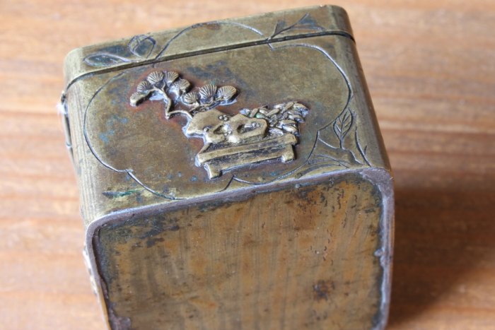 Japanese Bronze Trinket Pill Box