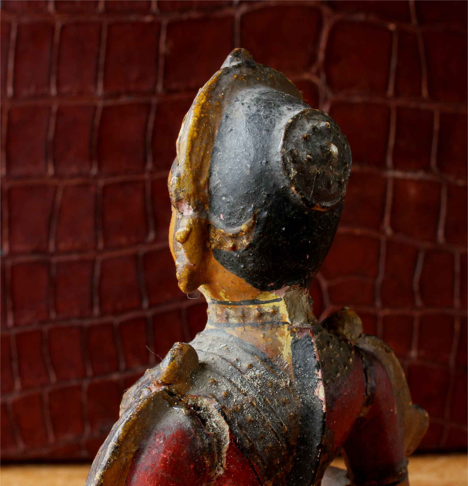 Pair Indian King & Queen Figures. 19th Century India Folk Art Statues.