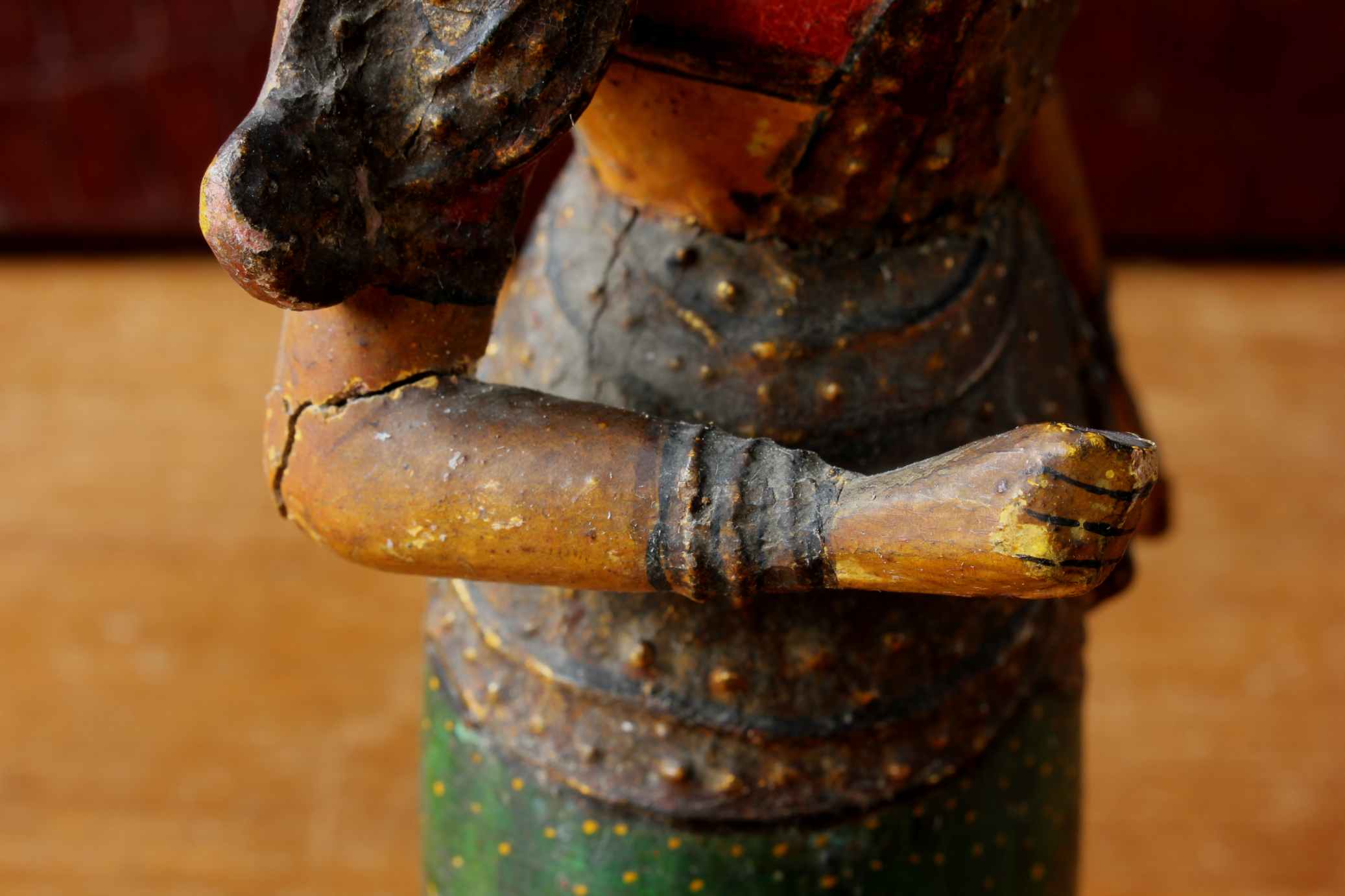 Pair Indian King & Queen Figures. 19th Century India Folk Art Statues.