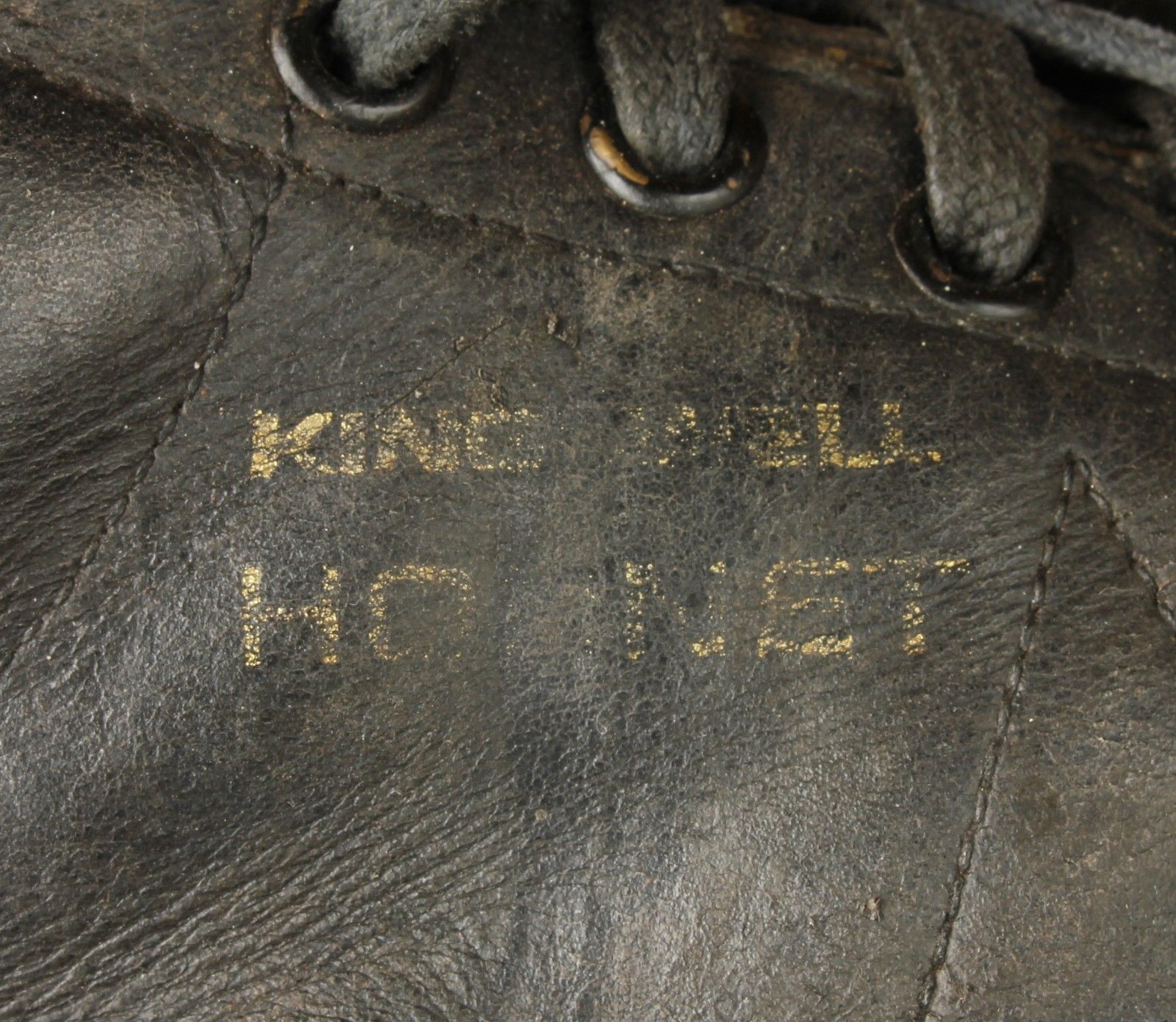 Kingswell Hornet Leather Football Boots. Old Black Soccer Cleats c1950.