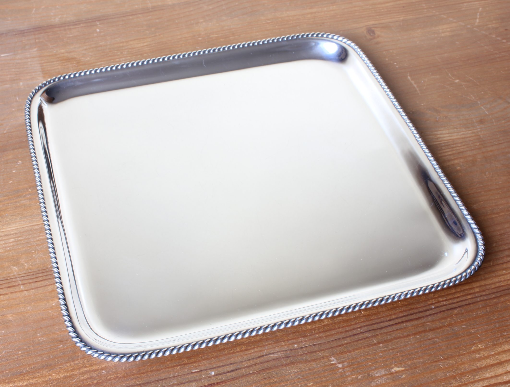 Koch & Bergfeld German 925 Silver Square Tray. Heavy 1960's Platter.