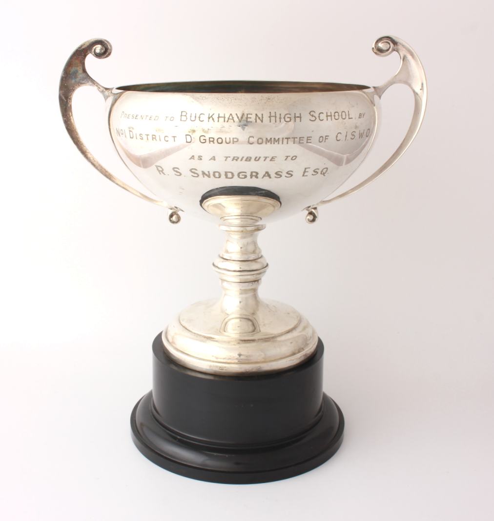 Large Decorative Buckhaven High School Choir Silver Plated Trophy. c1966.