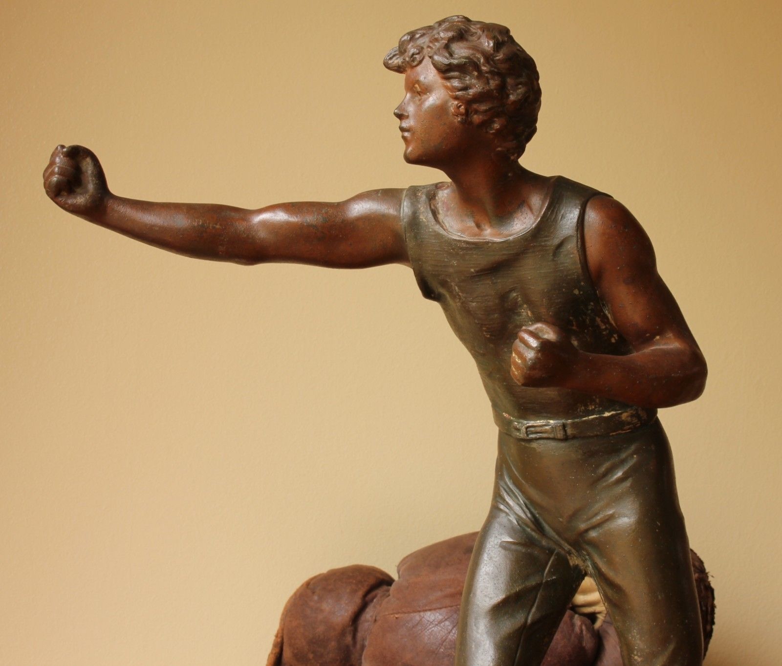 Large Metal Boxing Statue of Bare Knuckle Fighter Pugilist.