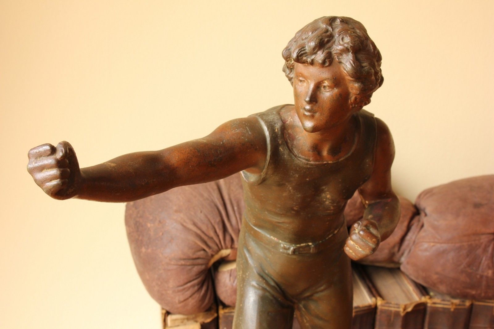 Large Metal Boxing Statue of Bare Knuckle Fighter Pugilist.