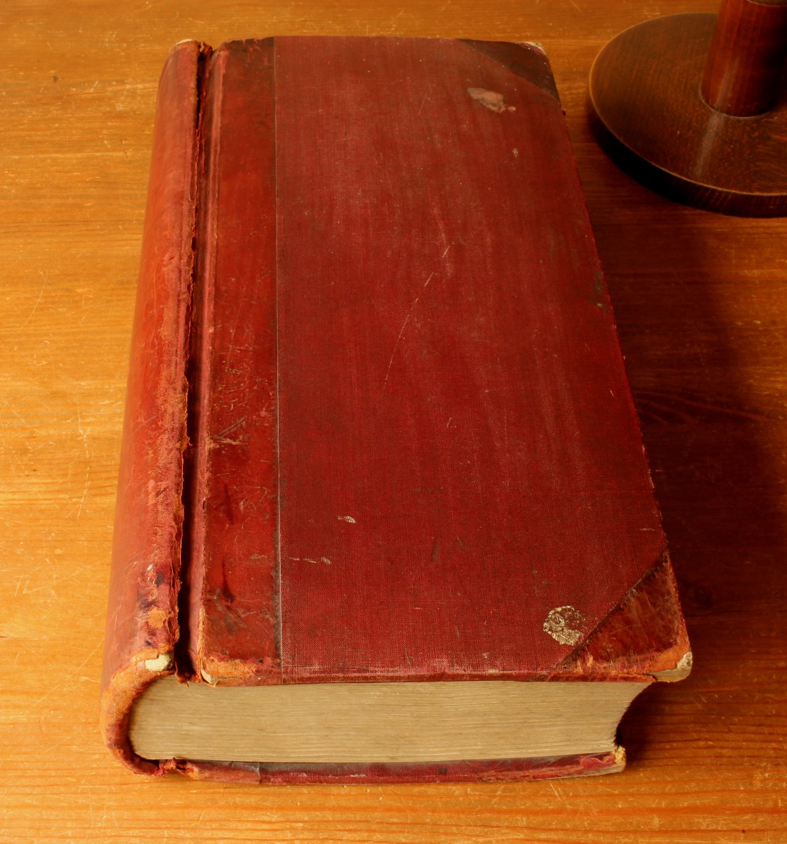 Large Red Leather Day Book. Accounts Ledger 1949. Home Decor.