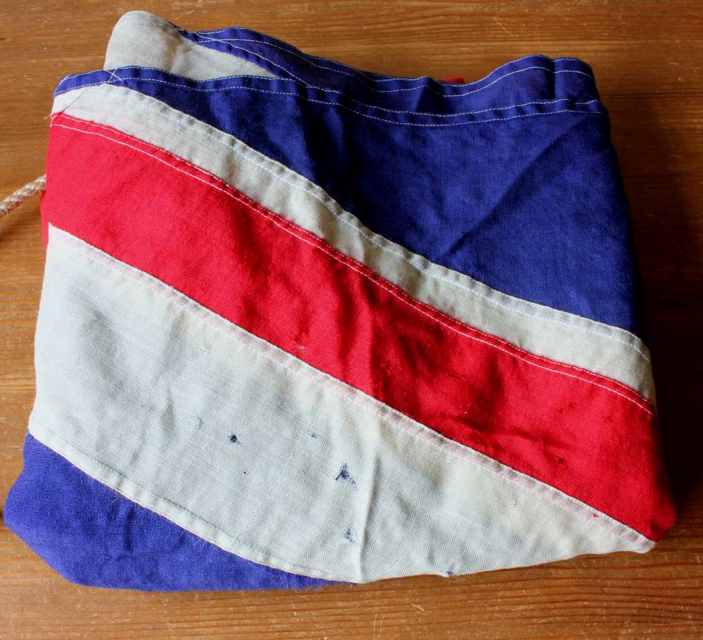 Original Large Union Jack. Stitched Panel Flag. 8 1/2 ft by 4 1/2 ft.