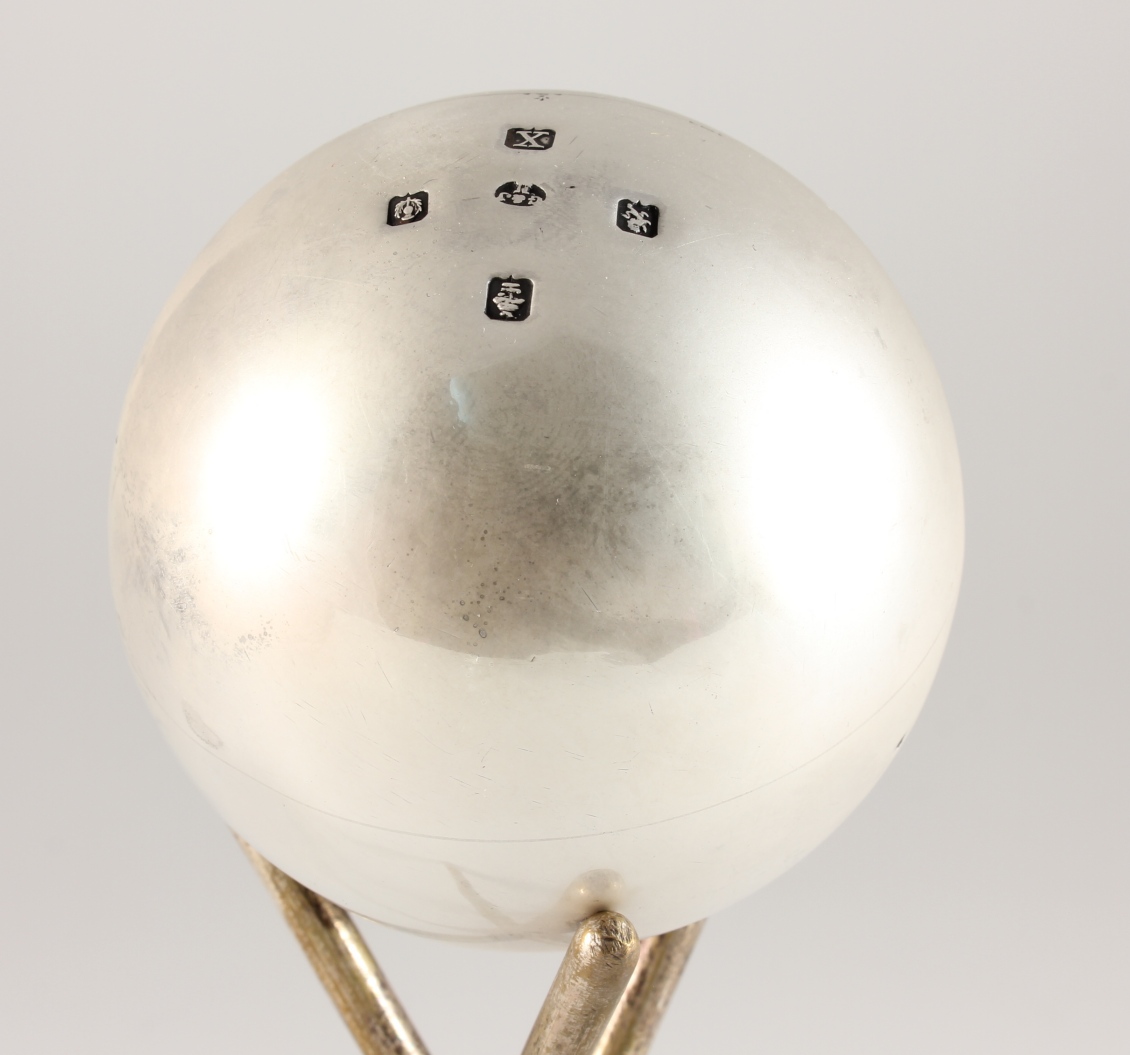 Glasgow Silver Bowling Ball Trophy. Largs Bowling Club 1947.