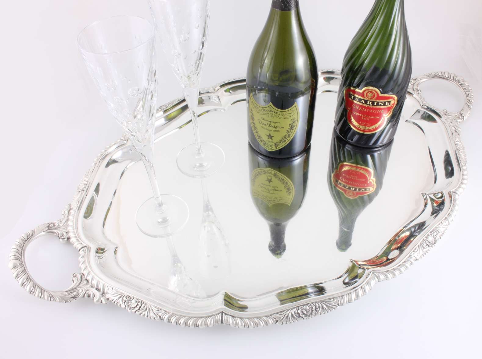 X Large Silver Plated Serving Tea Drinks Tray. Latham & Morton.