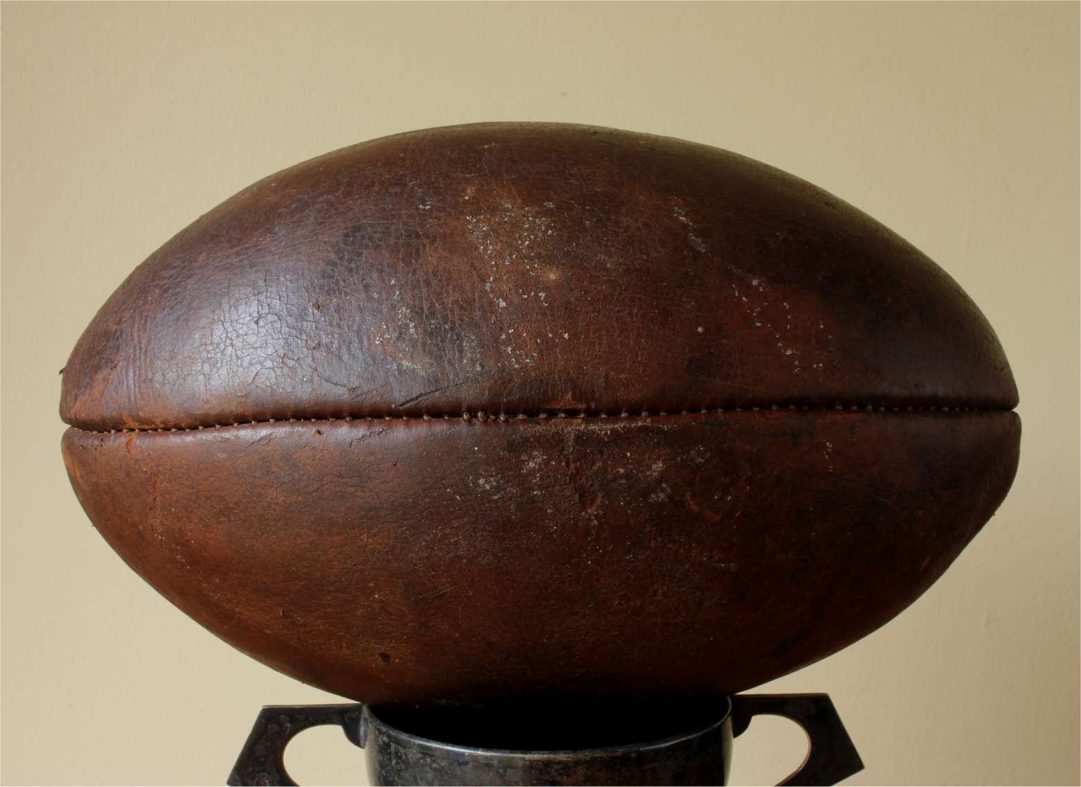 Leather Laced Rugby Ball. Antique c1930. Rugby Gift. Display Shop Ball.