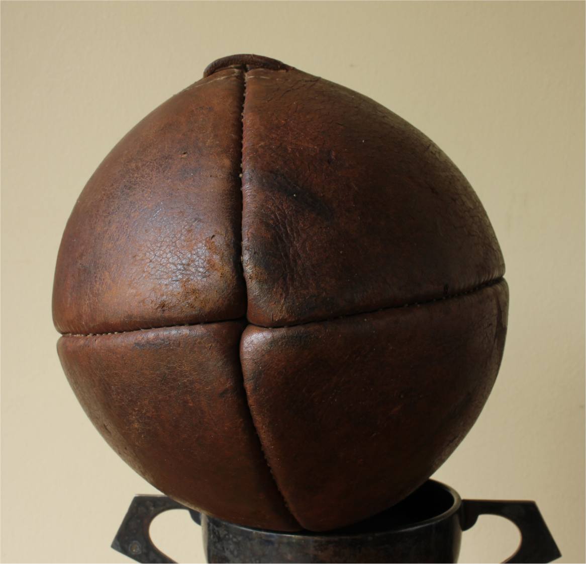 Leather Laced Rugby Ball. Antique c1930. Rugby Gift. Display Shop Ball.