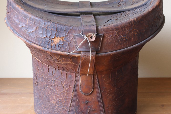 Leather Top Hat Box