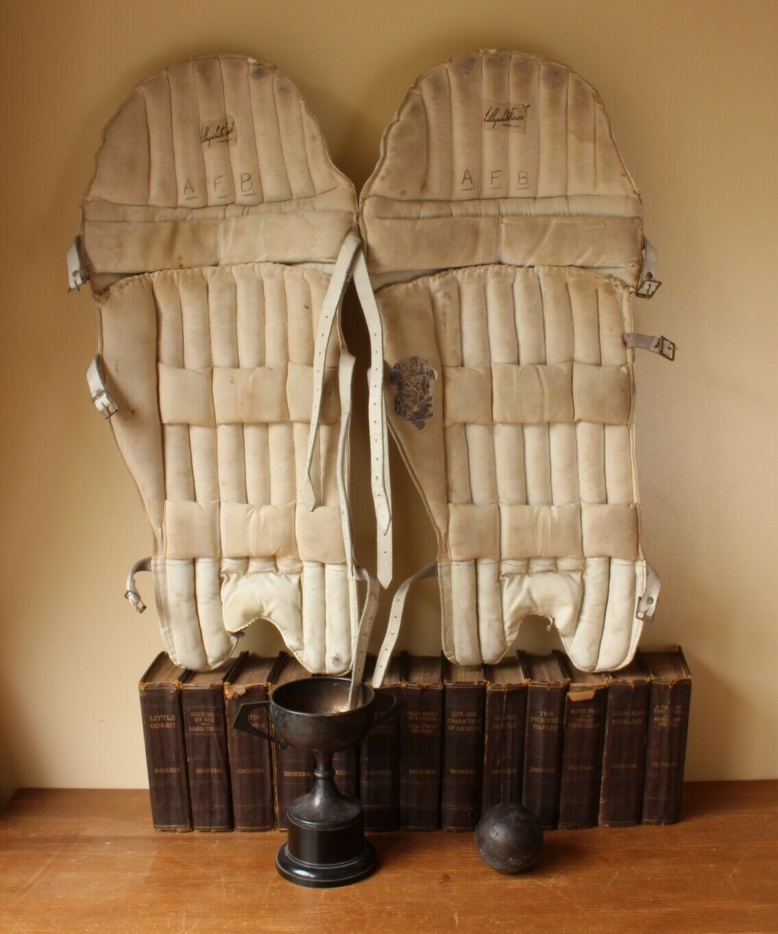 Lillywhite Frowd Cricket Pads / Legguards. Sports Bar, Club or Prop.