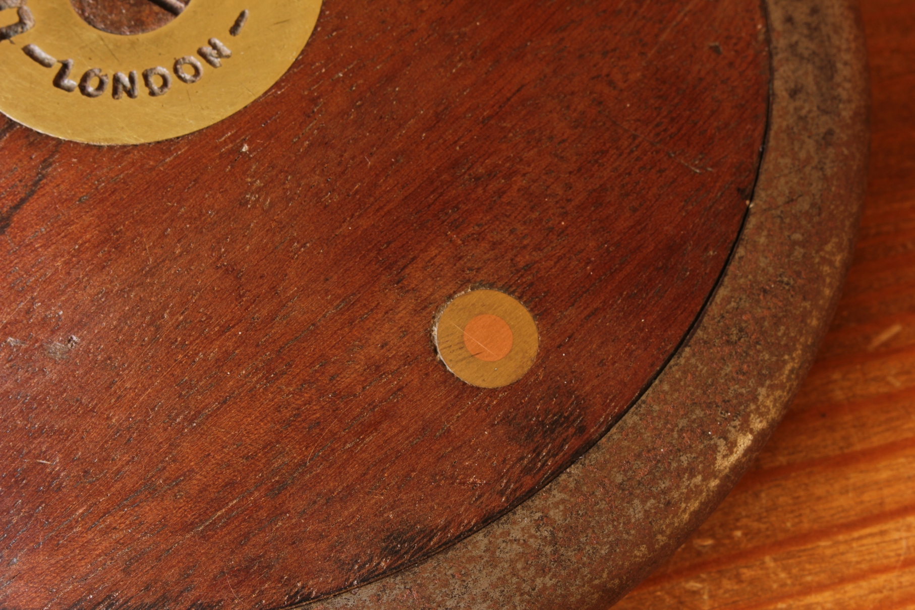 Wood Discus Lillywhite Frowd London. Door Stop, Gym, Sports Bar or Prop.