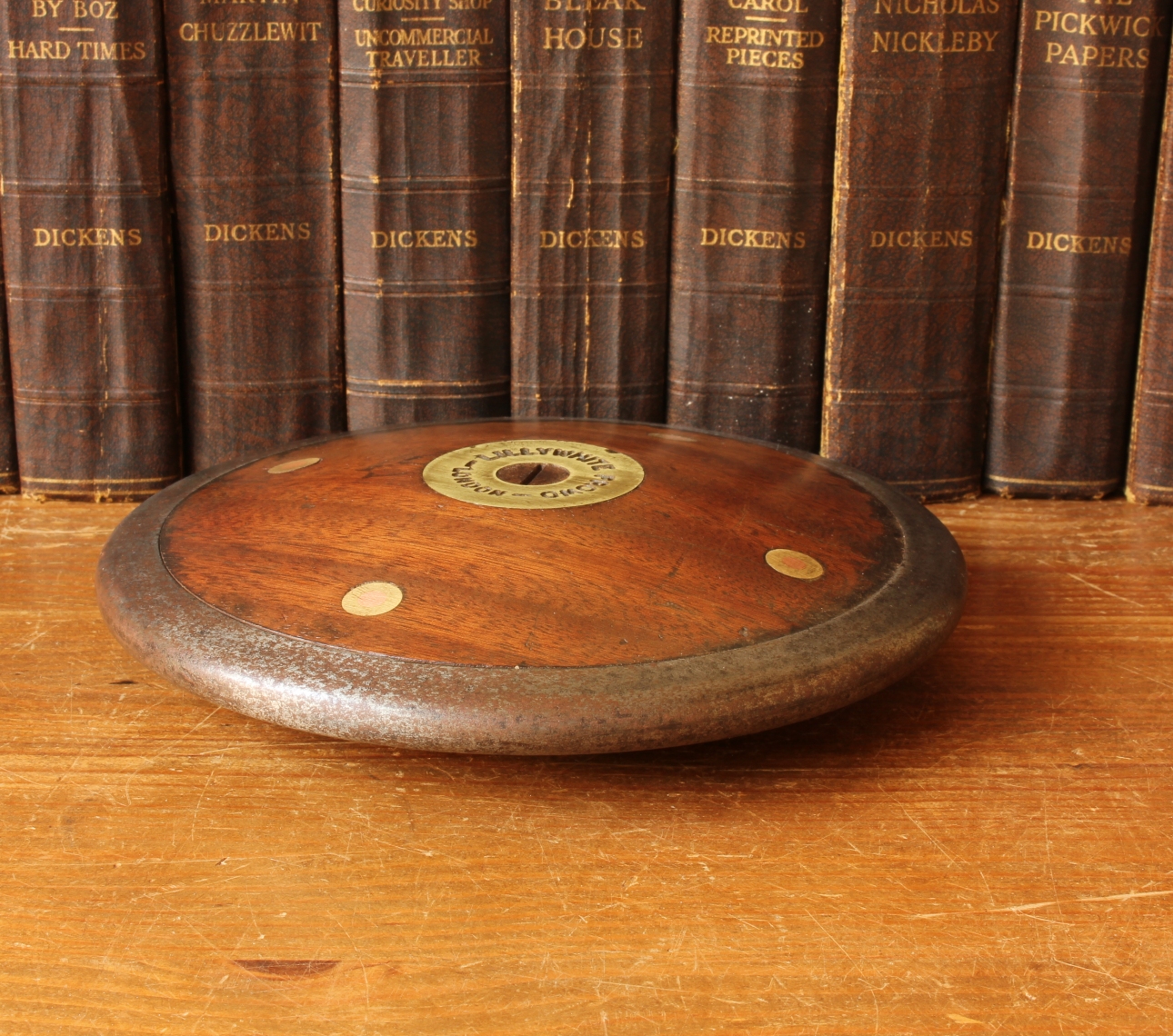 Wood Discus Lillywhite Frowd London. Door Stop, Gym, Sports Bar or Prop.