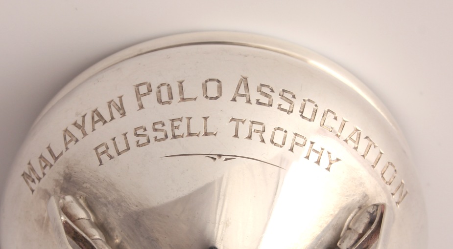 Silver Polo Mallet & Ball Trophy Cup. Malayan Polo Association Russell ...