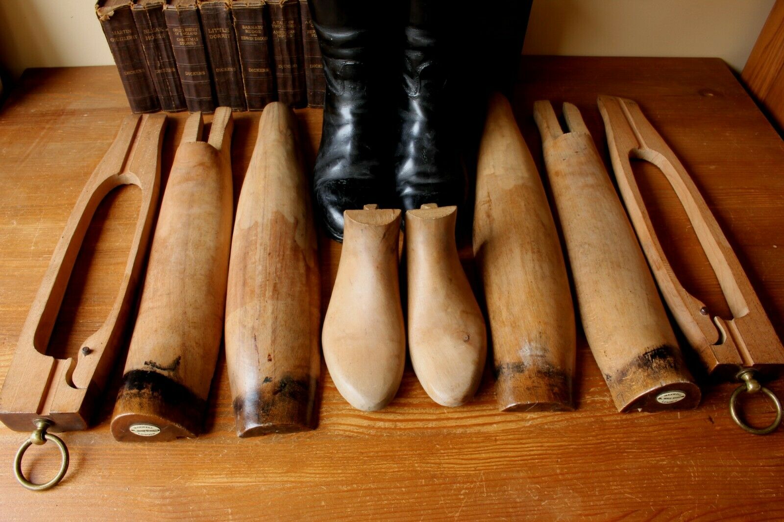 Henry Maxwell Wooden Boot Trees Keeps. Black Charles Smith Riding Boots.
