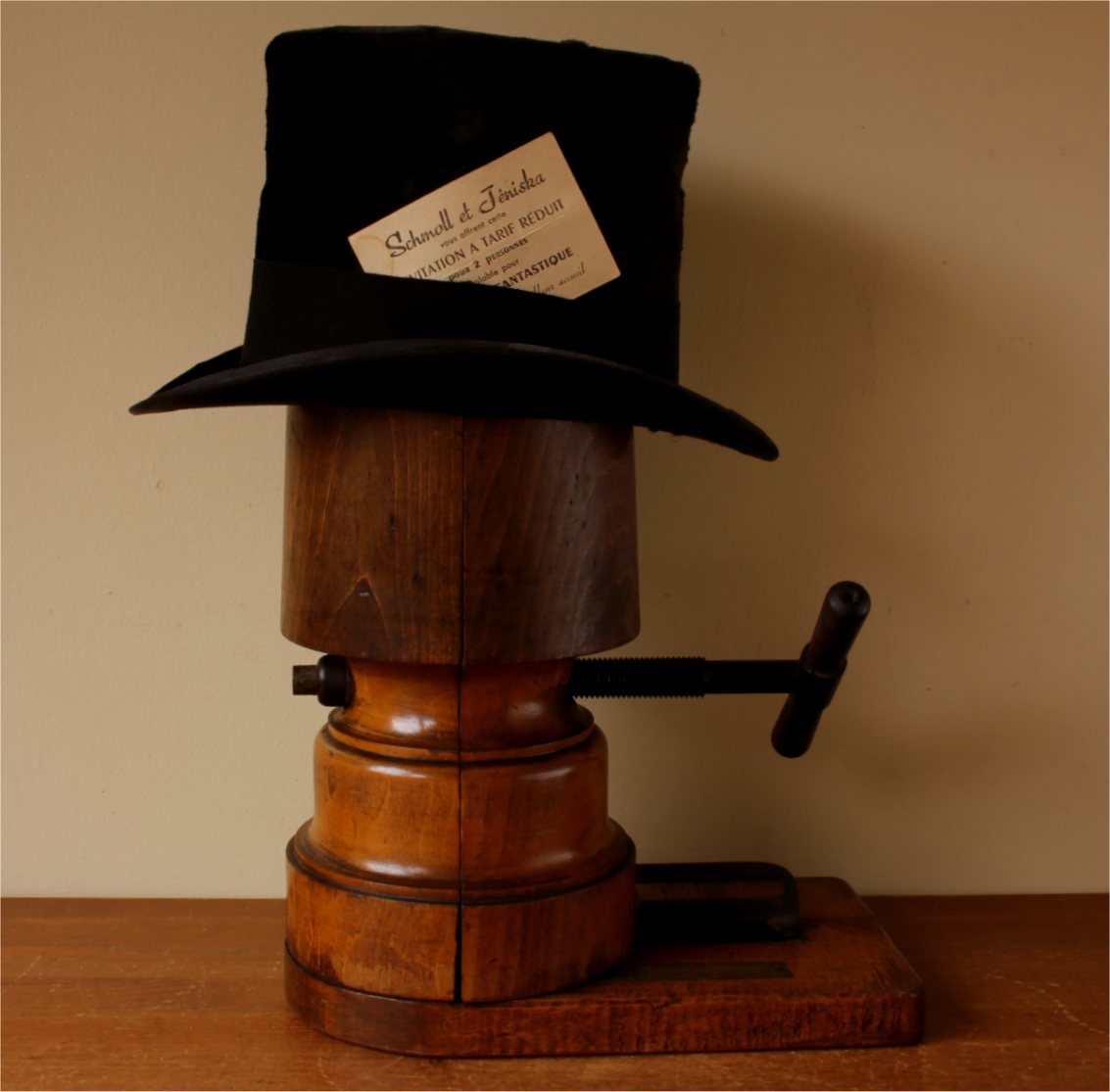 Milliner's Hat Sizer & Stretcher. Wooden Mechanical Display Stand. c1900.