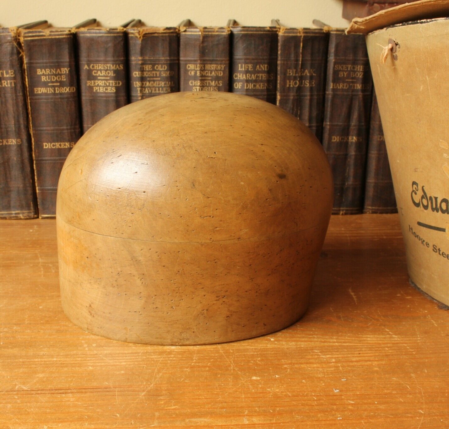 Milliners Original Wooden Hat Block. Shop Display Prop.