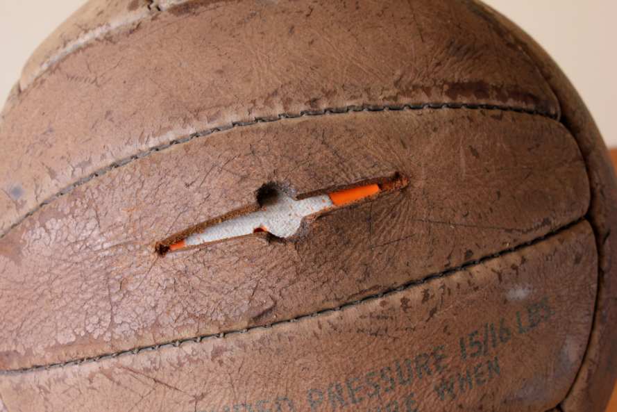 Mitre Master Football. Size 5 Mitrox Leather Soccer Ball. M.T.F.C. 1959.