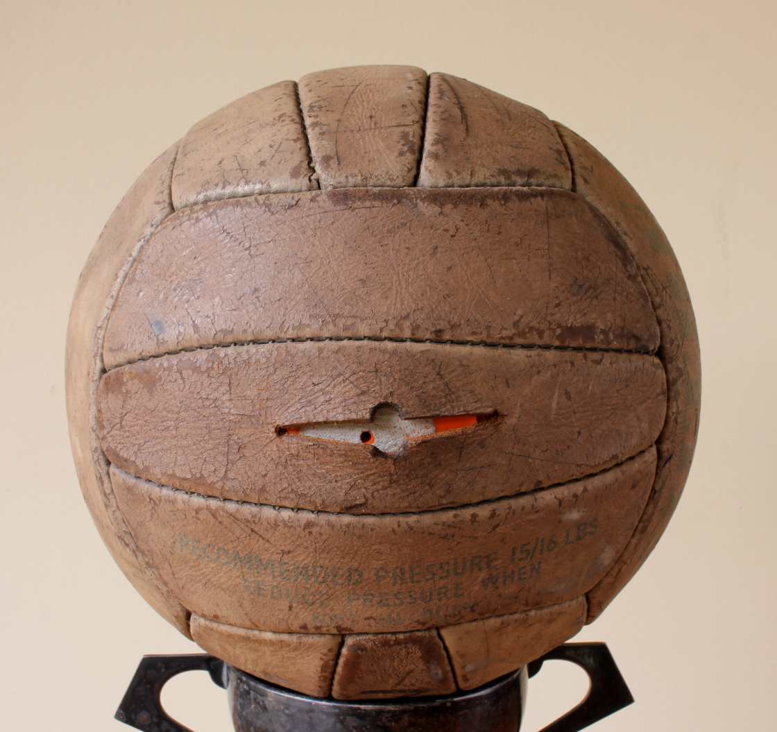 Mitre Master Football. Size 5 Mitrox Leather Soccer Ball. M.T.F.C. 1959.