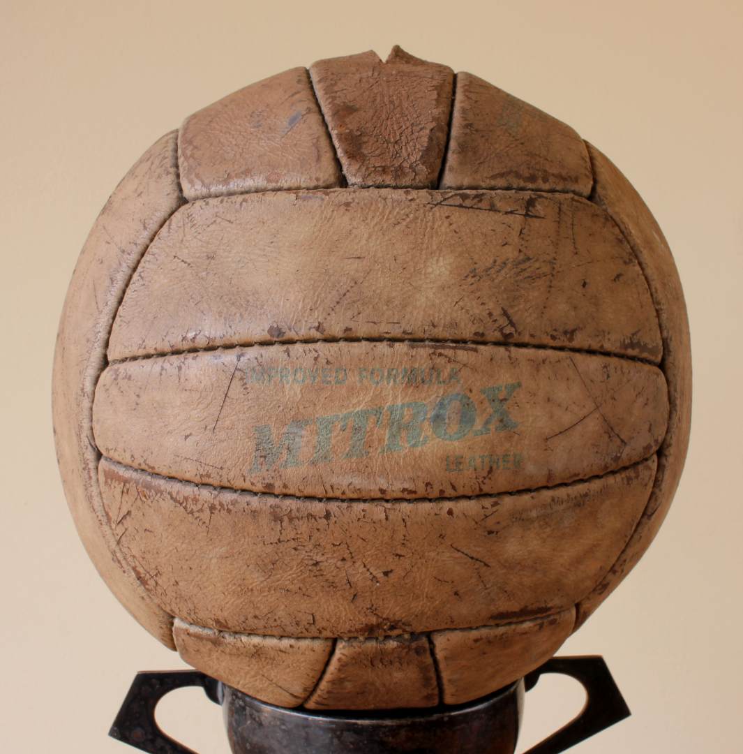 Mitre Master Football. Size 5 Mitrox Leather Soccer Ball. M.T.F.C. 1959.