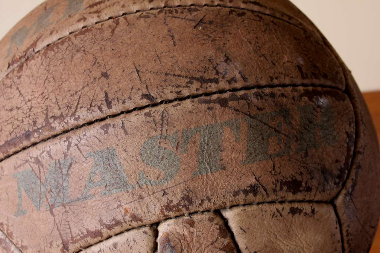 Mitre Master Football. Size 5 Mitrox Leather Soccer Ball. M.T.F.C. 1959.