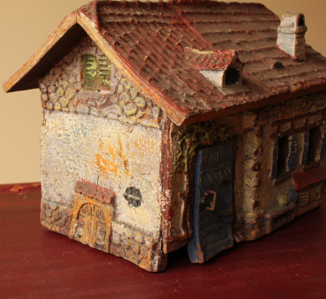 Two Miniature Cottages. Decorative Hand Built Model & Barn.