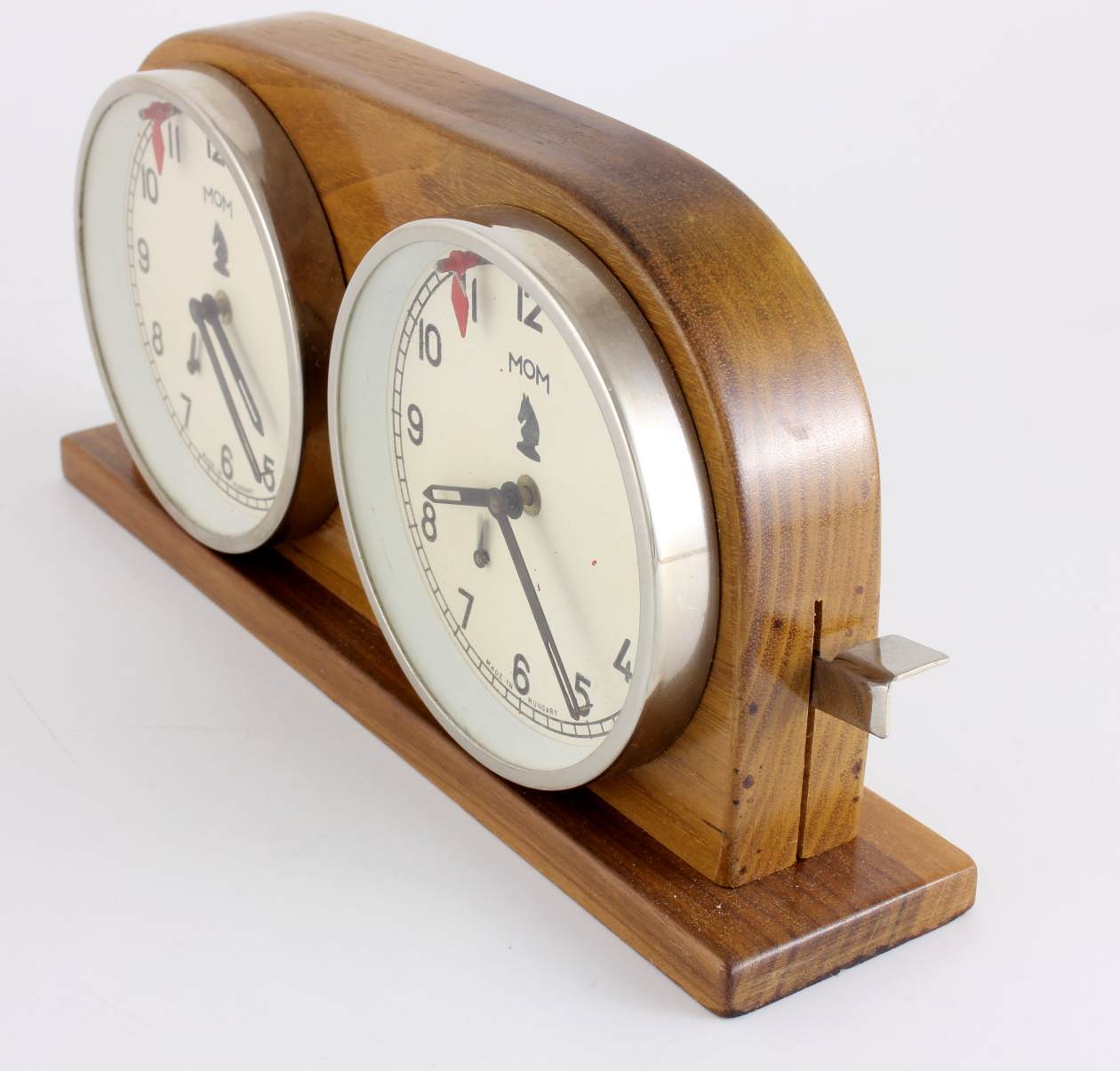Vintage MOM Hungary Chess Clock. 1950's Wooden Cased Chess Timer.