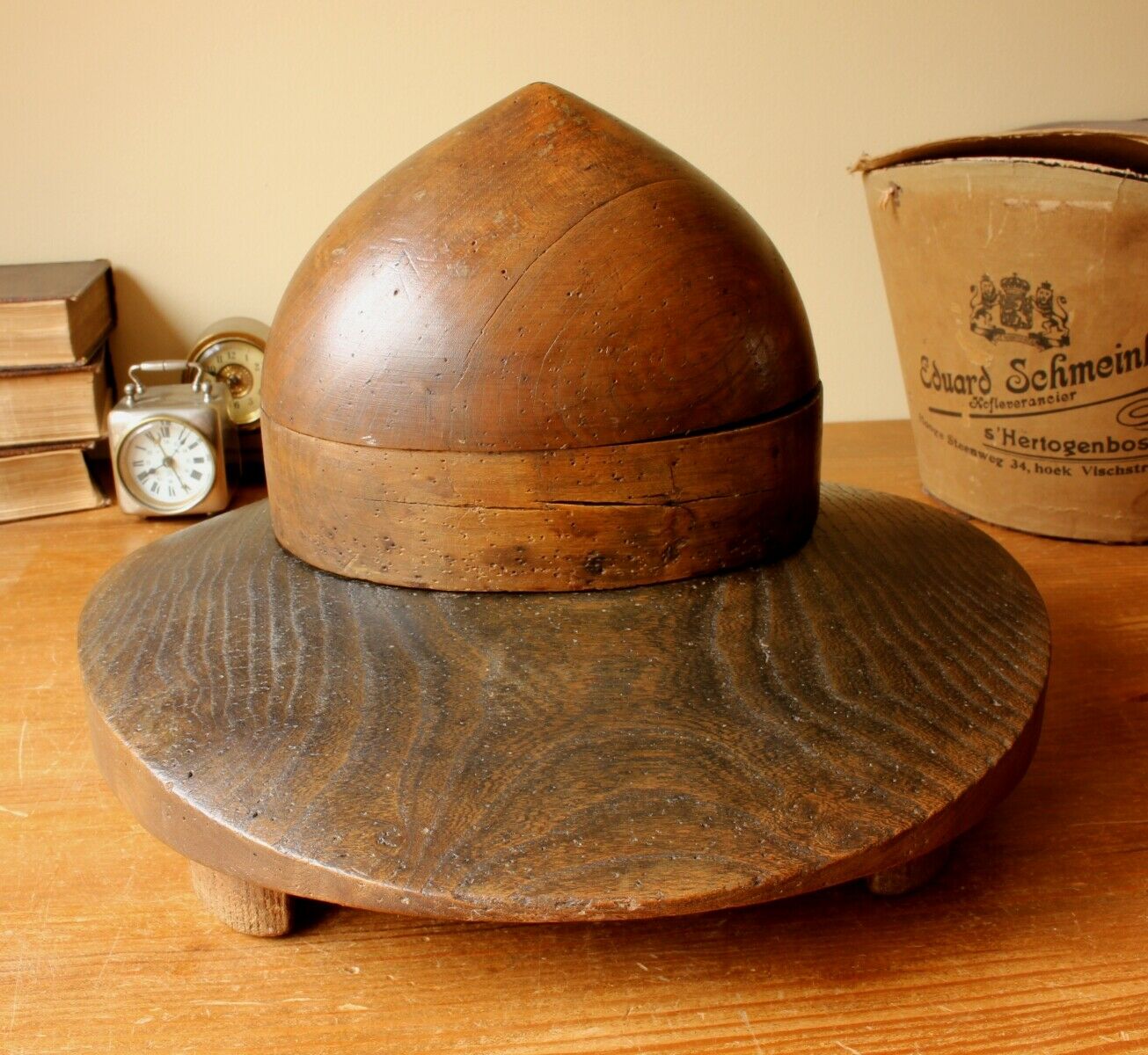Milliners Wooden Hat Block. Mountie Campaign Style Shop Display.
