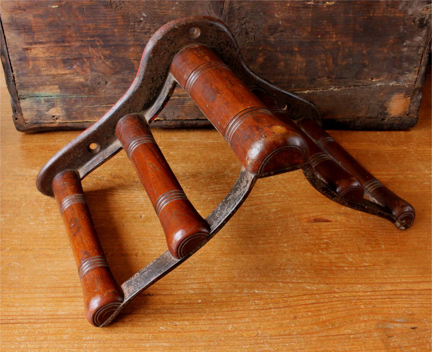4 Antique Saddle Harness Tack Racks. Musgrave & Co. Horse Stable. c1890.