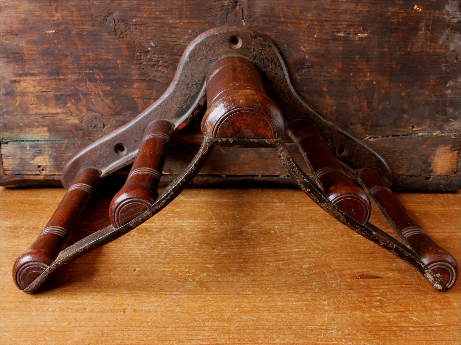 4 Antique Saddle Harness Tack Racks. Musgrave & Co. Horse Stable. c1890.