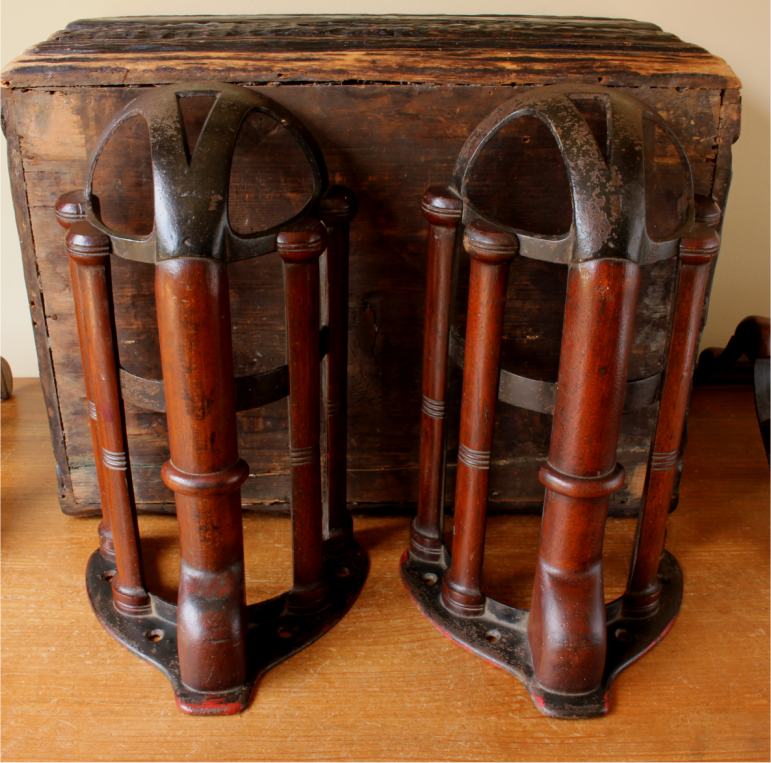 4 Antique Saddle Harness Tack Racks. Musgrave & Co. Horse Stable. c1890.