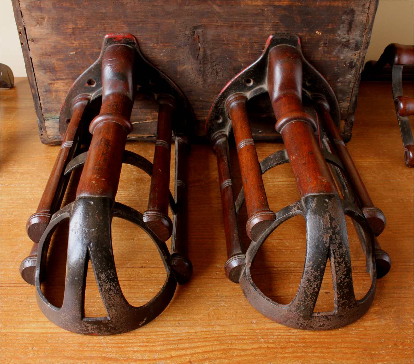 4 Antique Saddle Harness Tack Racks. Musgrave & Co. Horse Stable. c1890.
