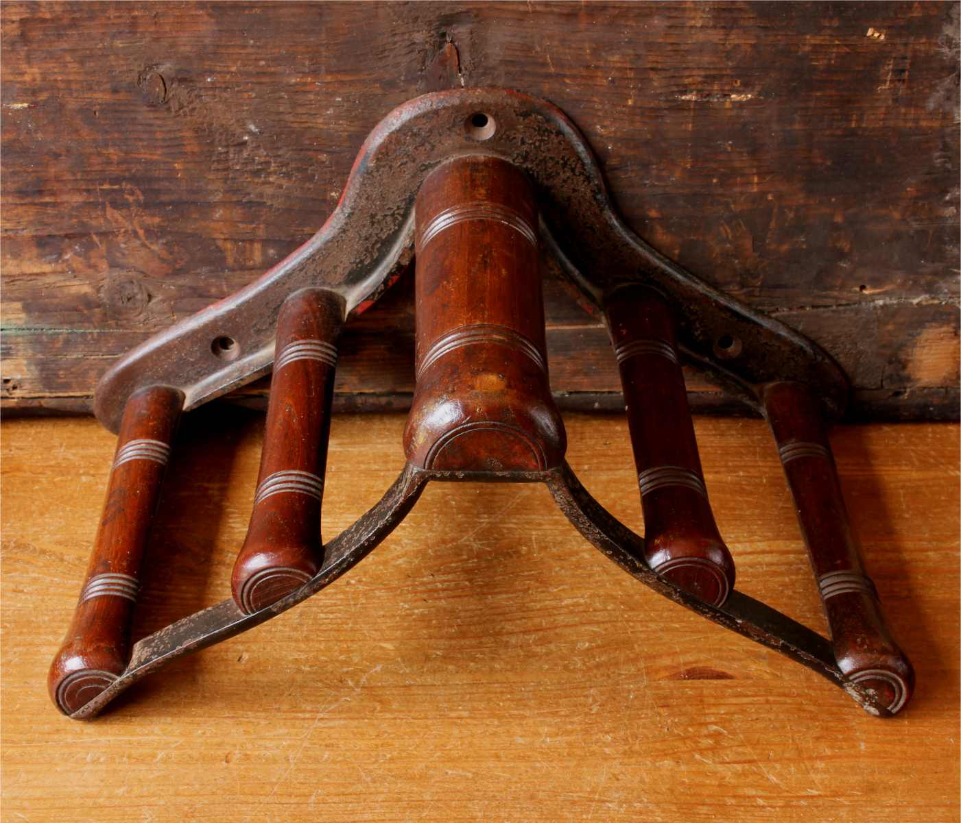 4 Antique Saddle Harness Tack Racks. Musgrave & Co. Horse Stable. c1890.