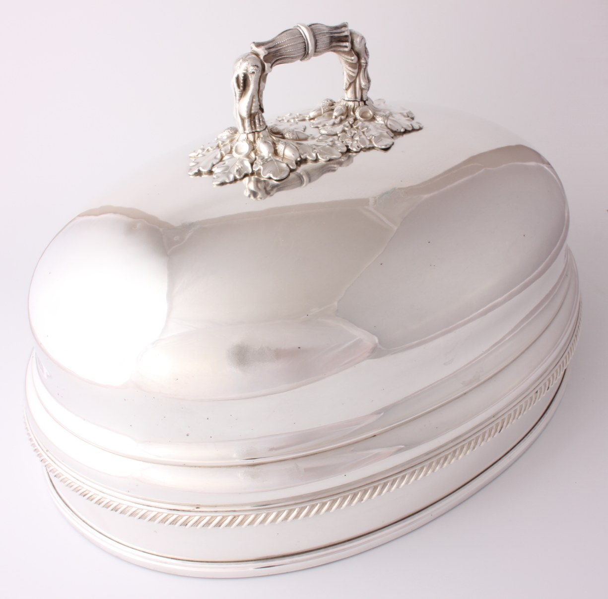 Large Old Sheffield Plate Meat Food Cover by Waterhouse Hatfield c1836.