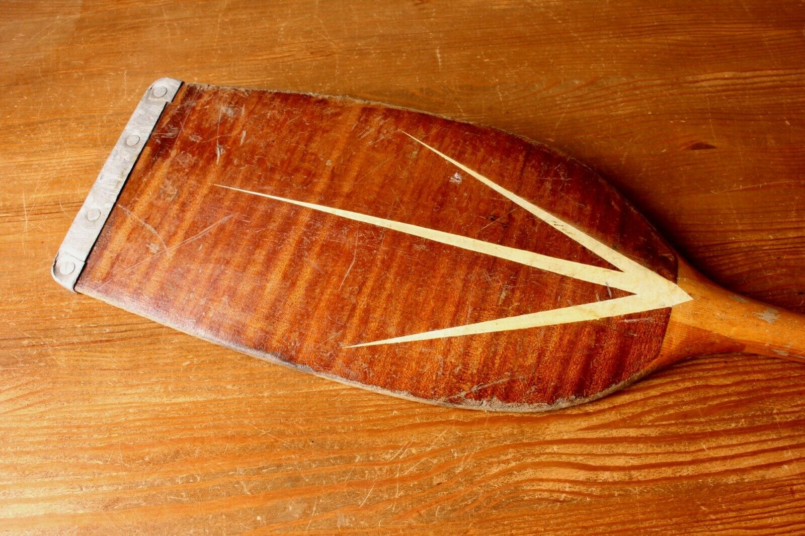 Double End Wood Kayak Paddle. Decorative Boating River Canoe Oar.