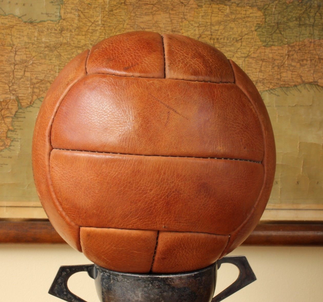 Vintage 1950's 12 Panel Popular Leather Football. Old Size 5 Laced ...