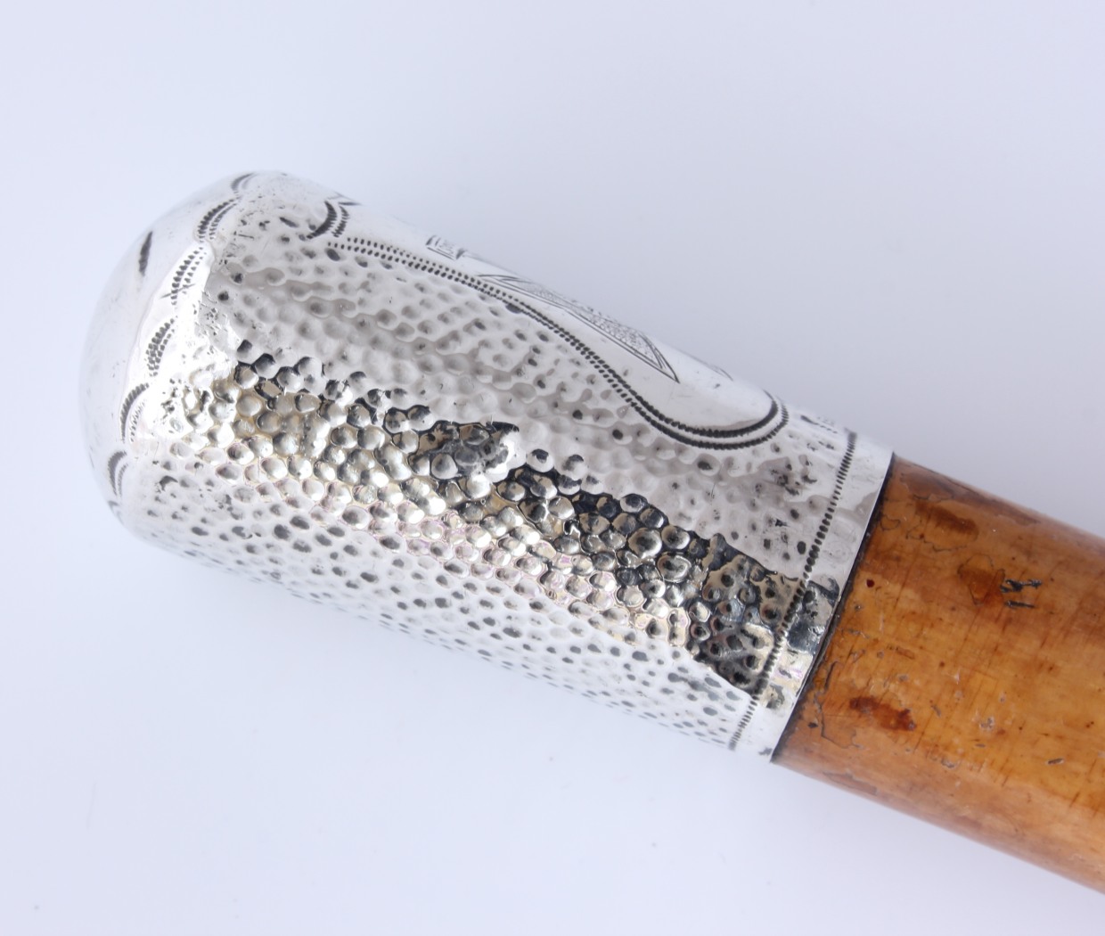 WW1 Silver Malacca Walking Cane. 16th County of London Queens Westminsters.