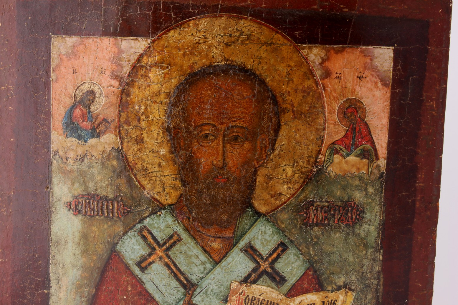 19th Century Religious Russian Icon St Nicholas The Wonderworker Of Myra.