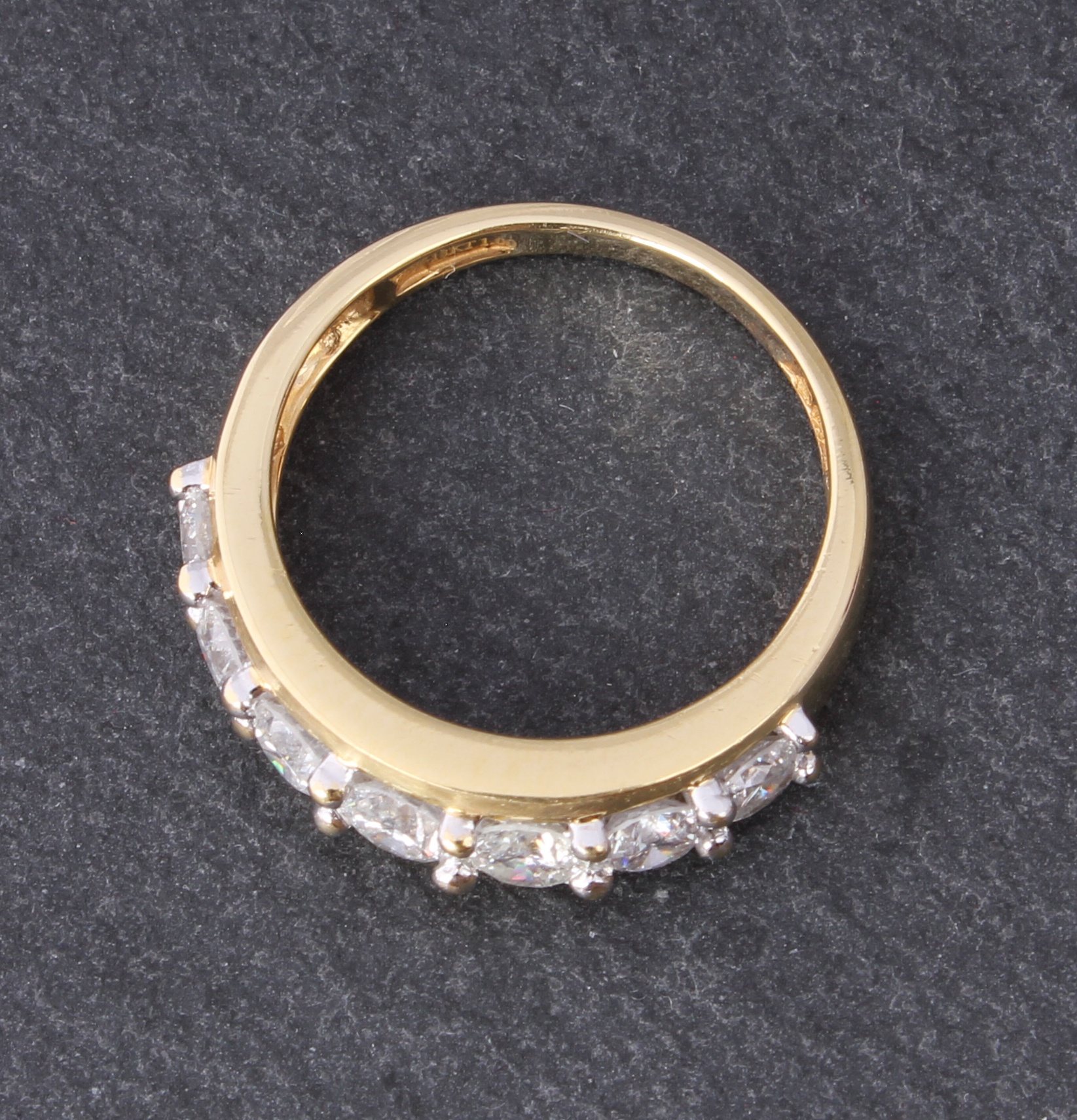18ct Yellow Gold & Brilliant Diamond Seven Stone Eternity Ring. 1.00ct ...