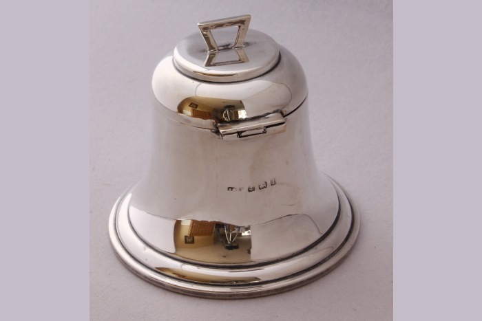 Solid Silver George V Bell Inkwell