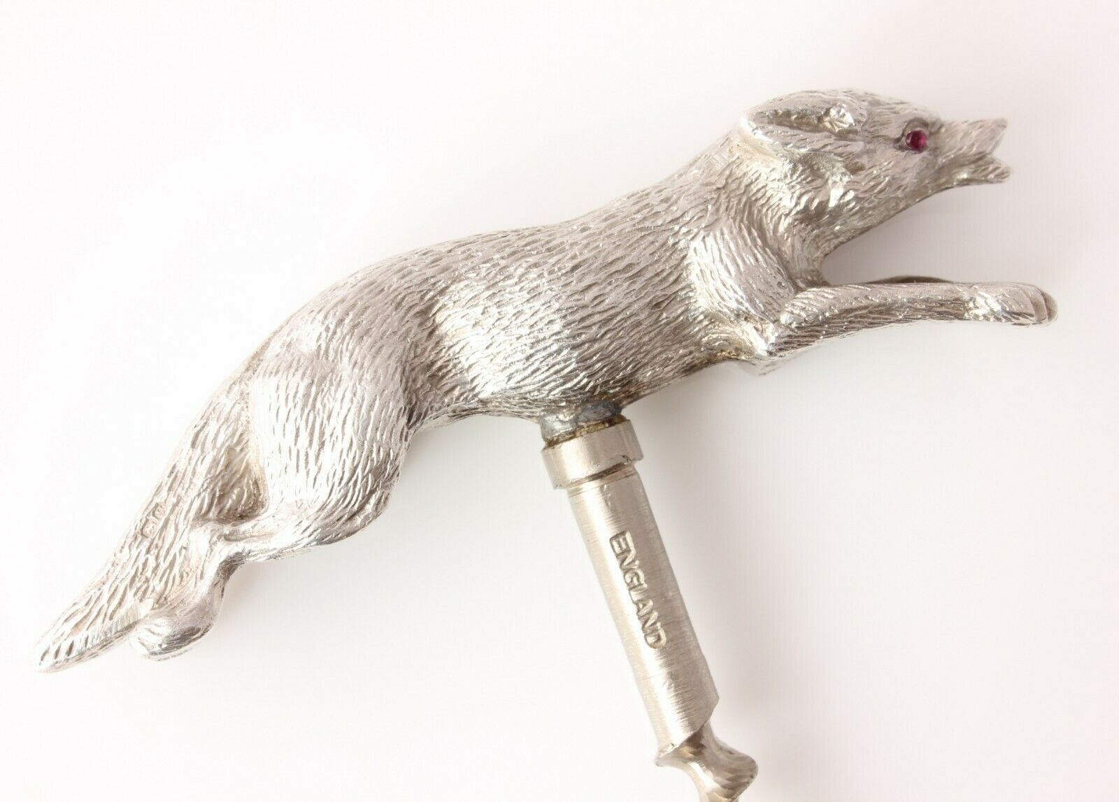 Silver Fox Corkscrew with Ruby Eyes.Wine Bottle Opener. HM 1944.