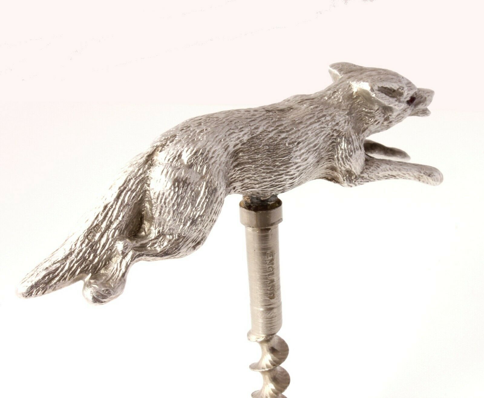 Silver Fox Corkscrew with Ruby Eyes.Wine Bottle Opener. HM 1944.