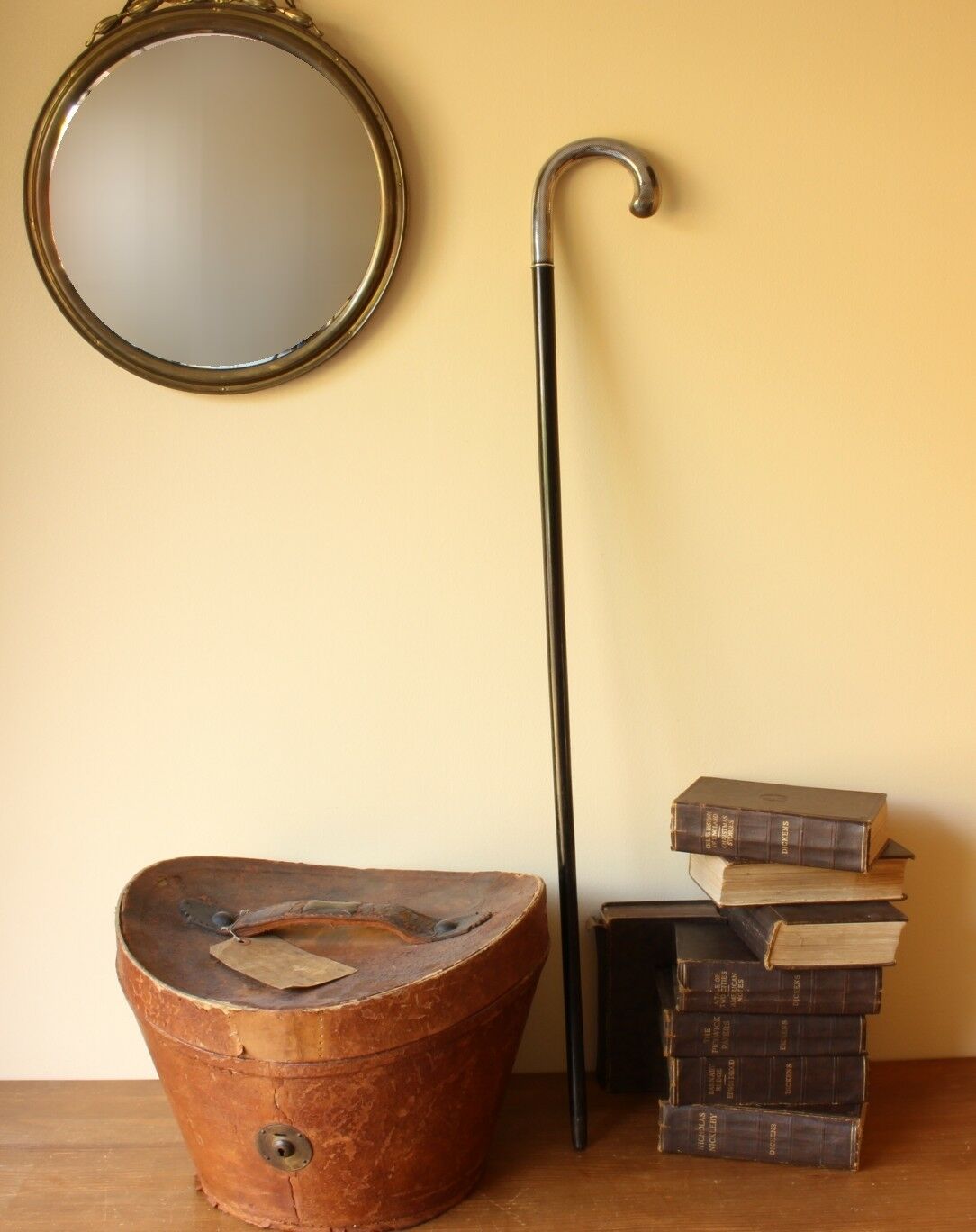 c1900 800 German Silver Checkered Niello Handle Walking Cane.