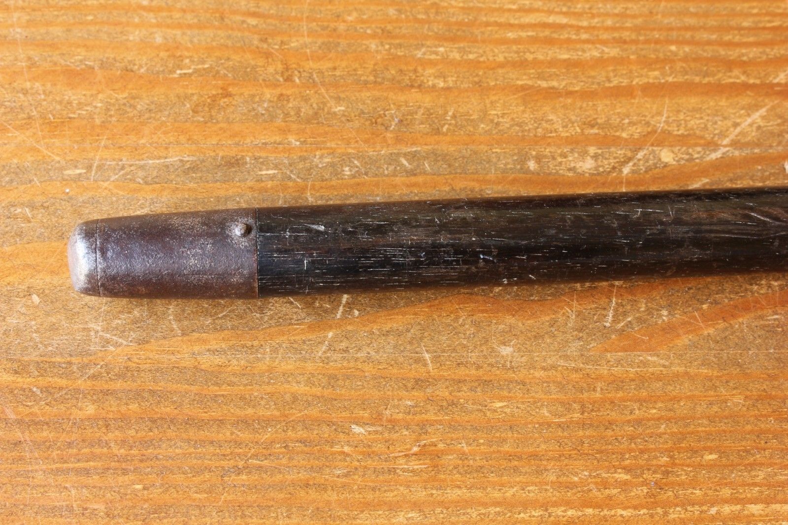 c1900 800 German Silver Checkered Niello Handle Walking Cane.