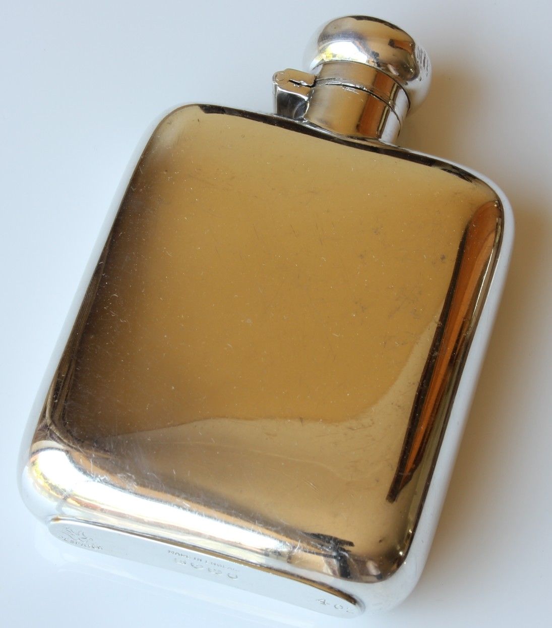 Vintage Silver Plated Hip Flask. Small Despatch 4oz EPNS Spirit Whisky ...