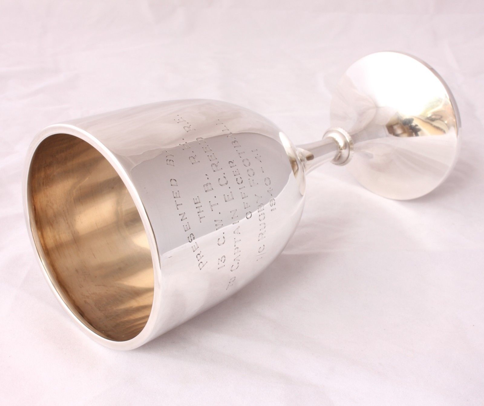 Vintage Solid Silver Military Rugby Football Sports Trophy Cup 1940.