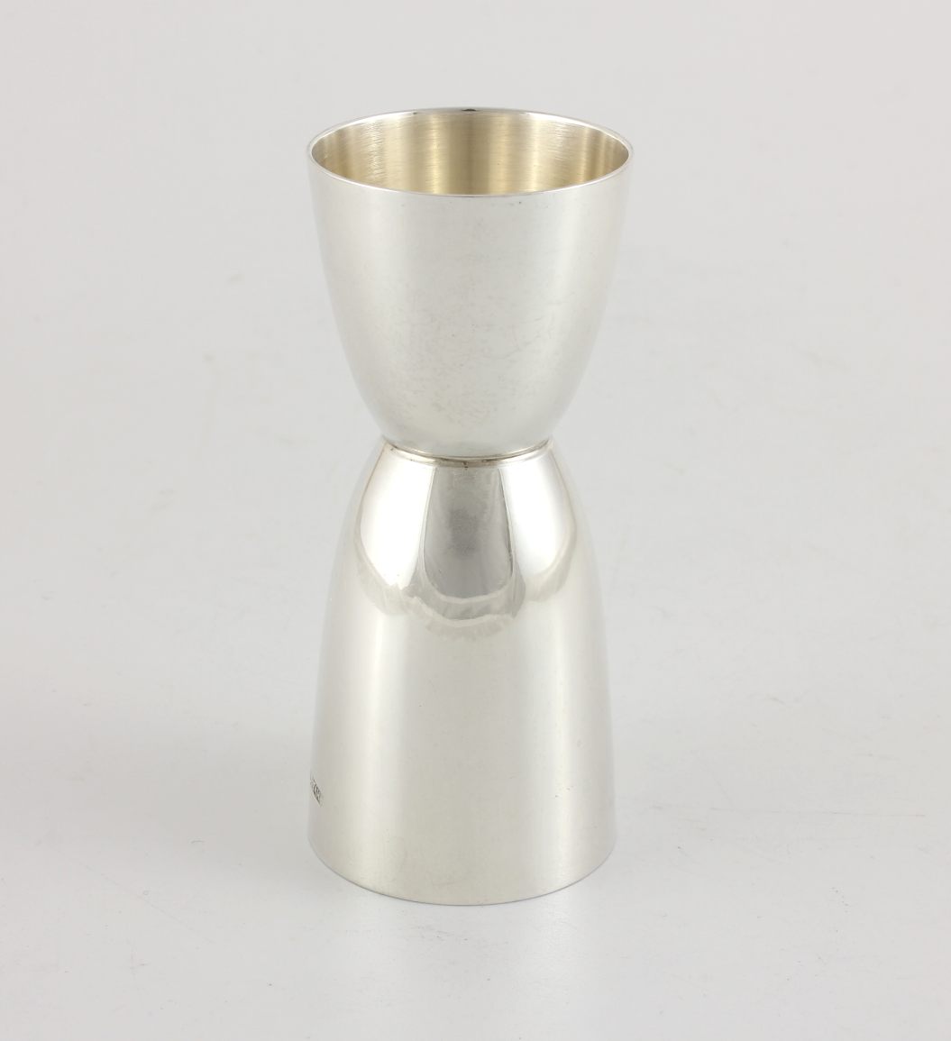 Solid Silver Jigger. Double Spirit Drinks Measure. P.H.Vogel & Co. 1968.